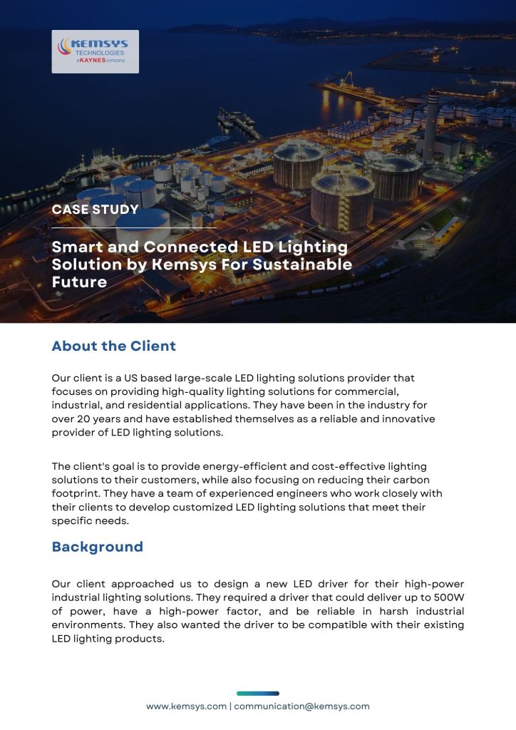 Case Study- Smart and Connected LED Lighting Solution
