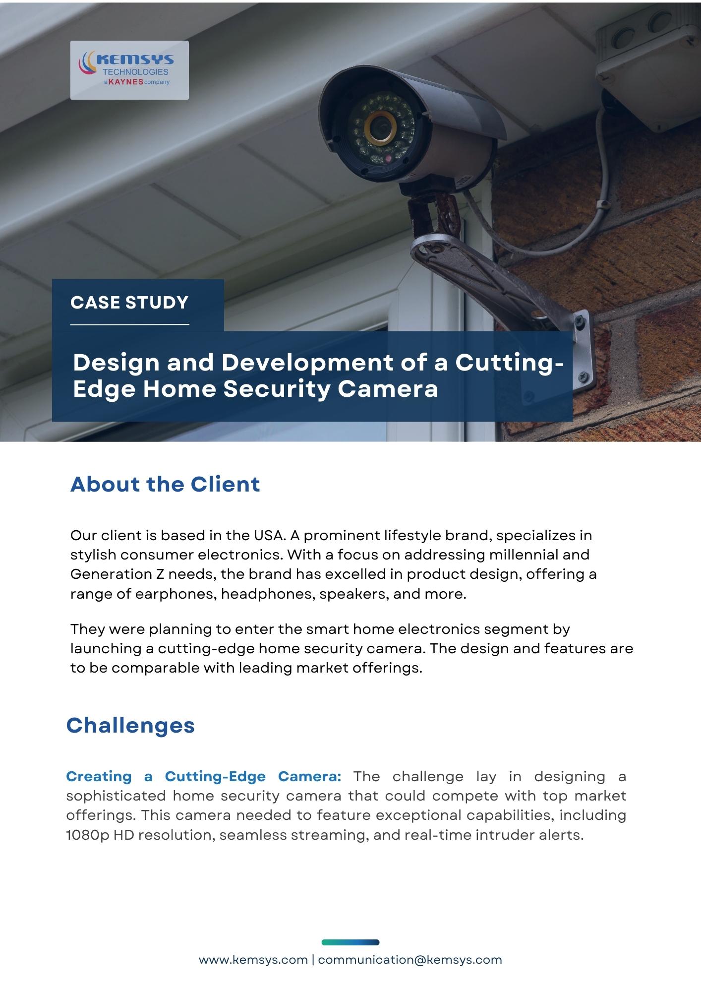 Design and Development of a Cutting-Edge Home Security Camera