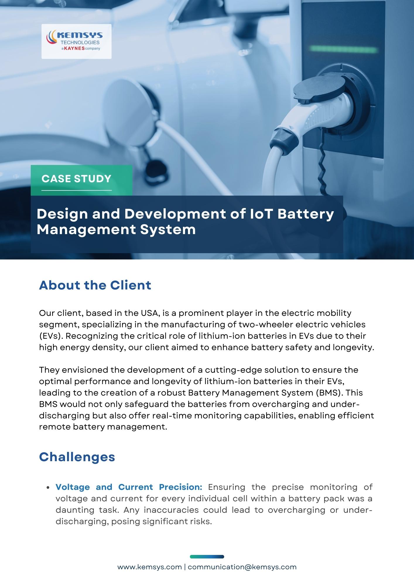 Design and Development of IoT Battery Management System