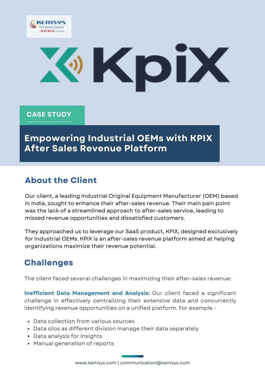 Boosting OEM After Sales Revenue with KPIX